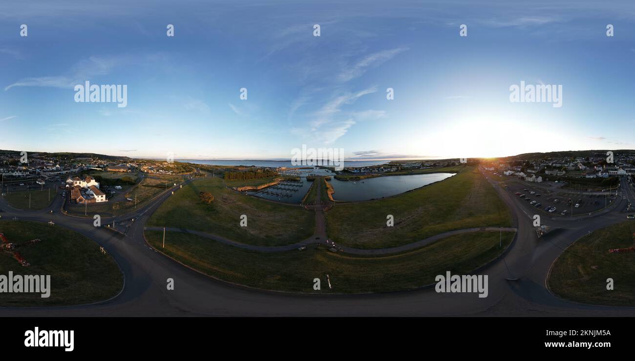 A 360' panoramic aerial view of Burry Port Fishing Harbours & Mariner ...