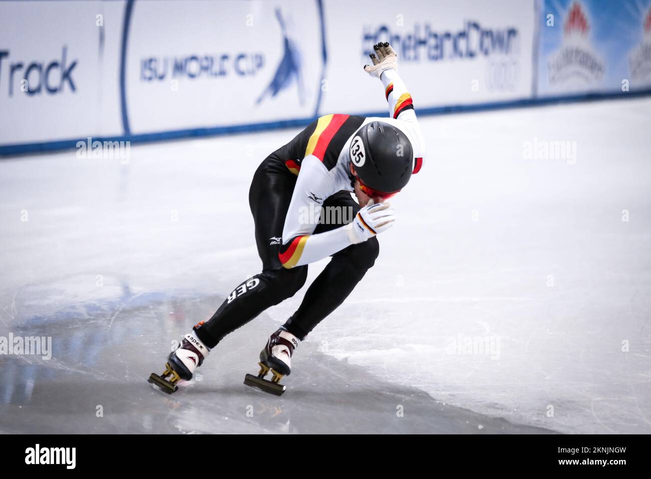 Dresden, Germany, February 01, 2019: German speed skater during the ...