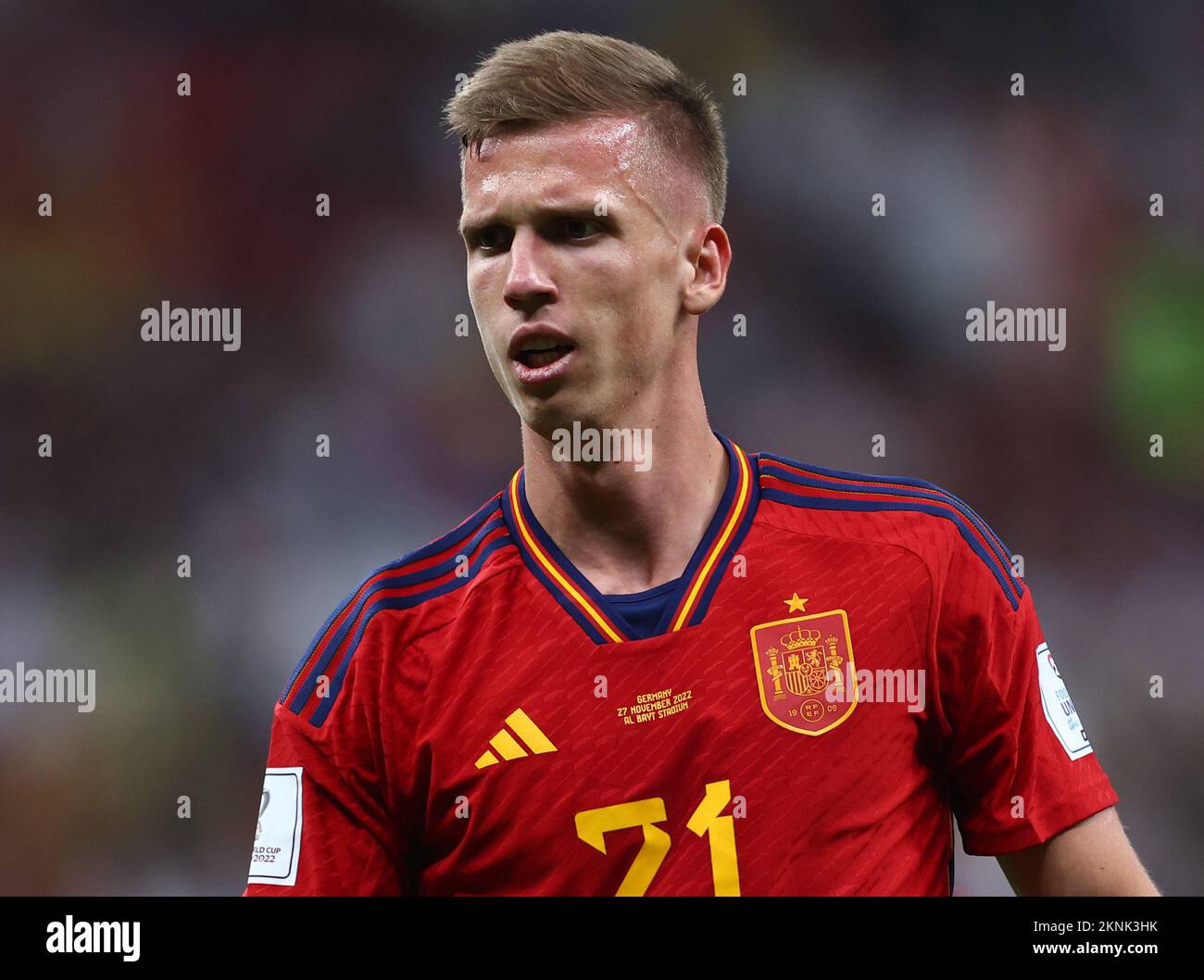 Al Khor, Qatar. 27th Nov, 2022. Dani Olmo of Spain during the FIFA ...