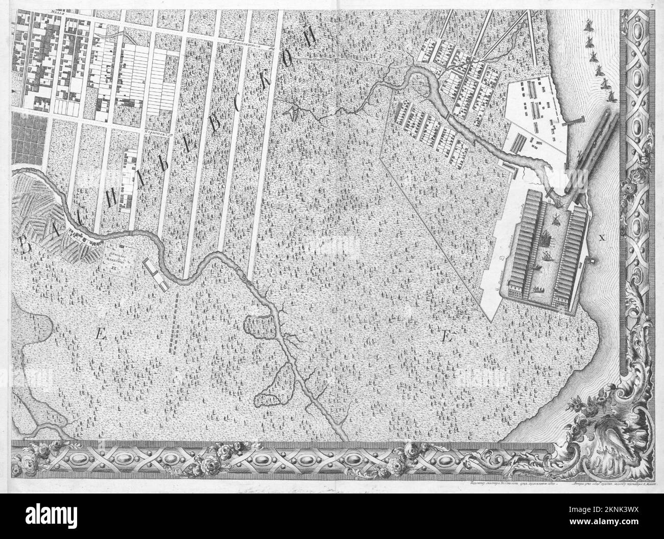 Vintage city plan of Saint Petersburg and area around it from 18th ... Vintage city plan of Saint Petersburg and area around it from 18th ...