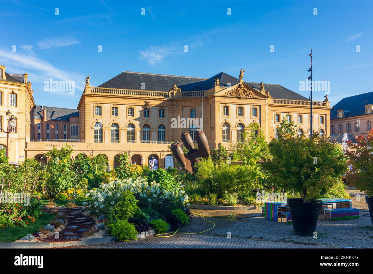 Metz: square Place de la Comedie, opera and theatre Opéra-Théâtre in ...