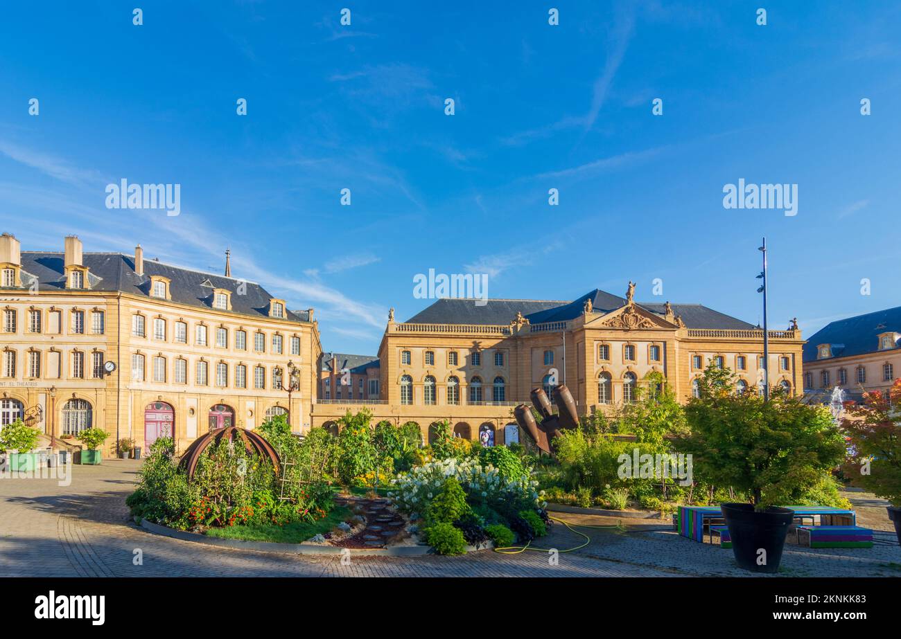 Metz: square Place de la Comedie, opera and theatre Opéra-Théâtre in ...