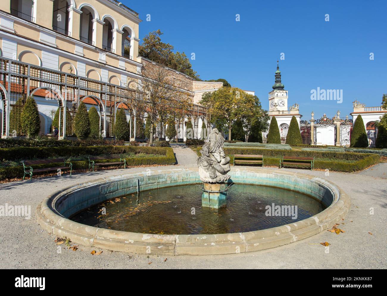 Mikulov Castle, fountain and clock tower, one of the most important ...