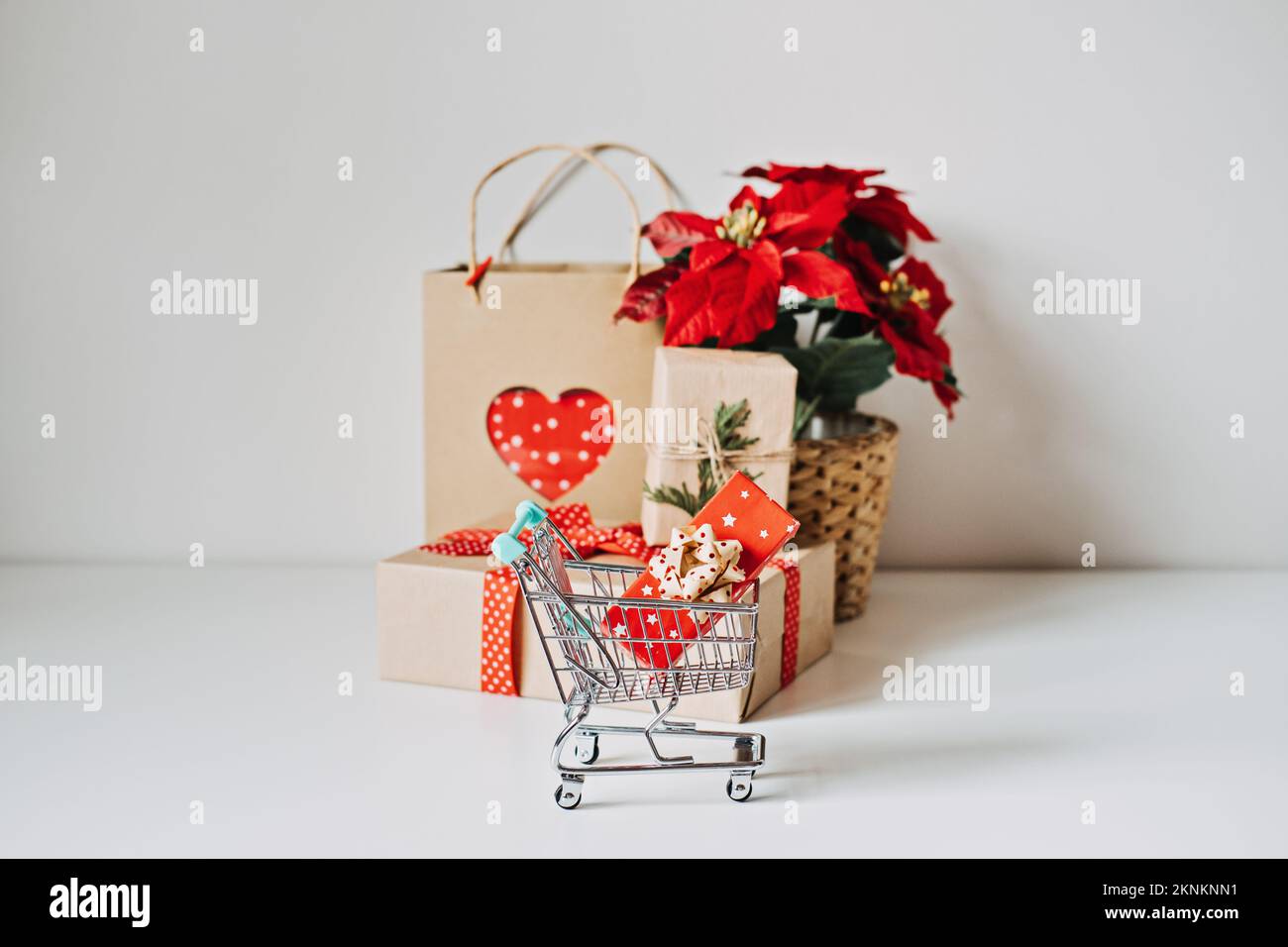 Christmas shopping and xmas sale season. Christmas mini shopping cart ...