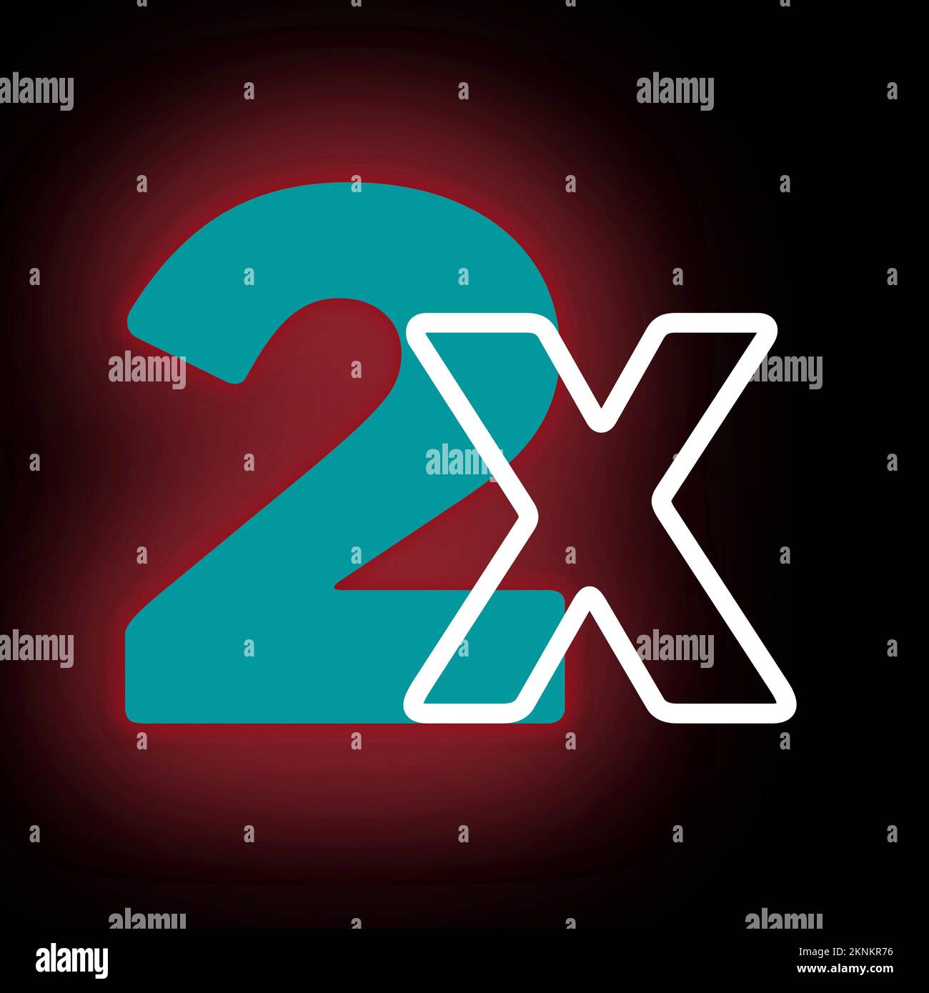 2x letter isolated on a collared background Stock Photo - Alamy