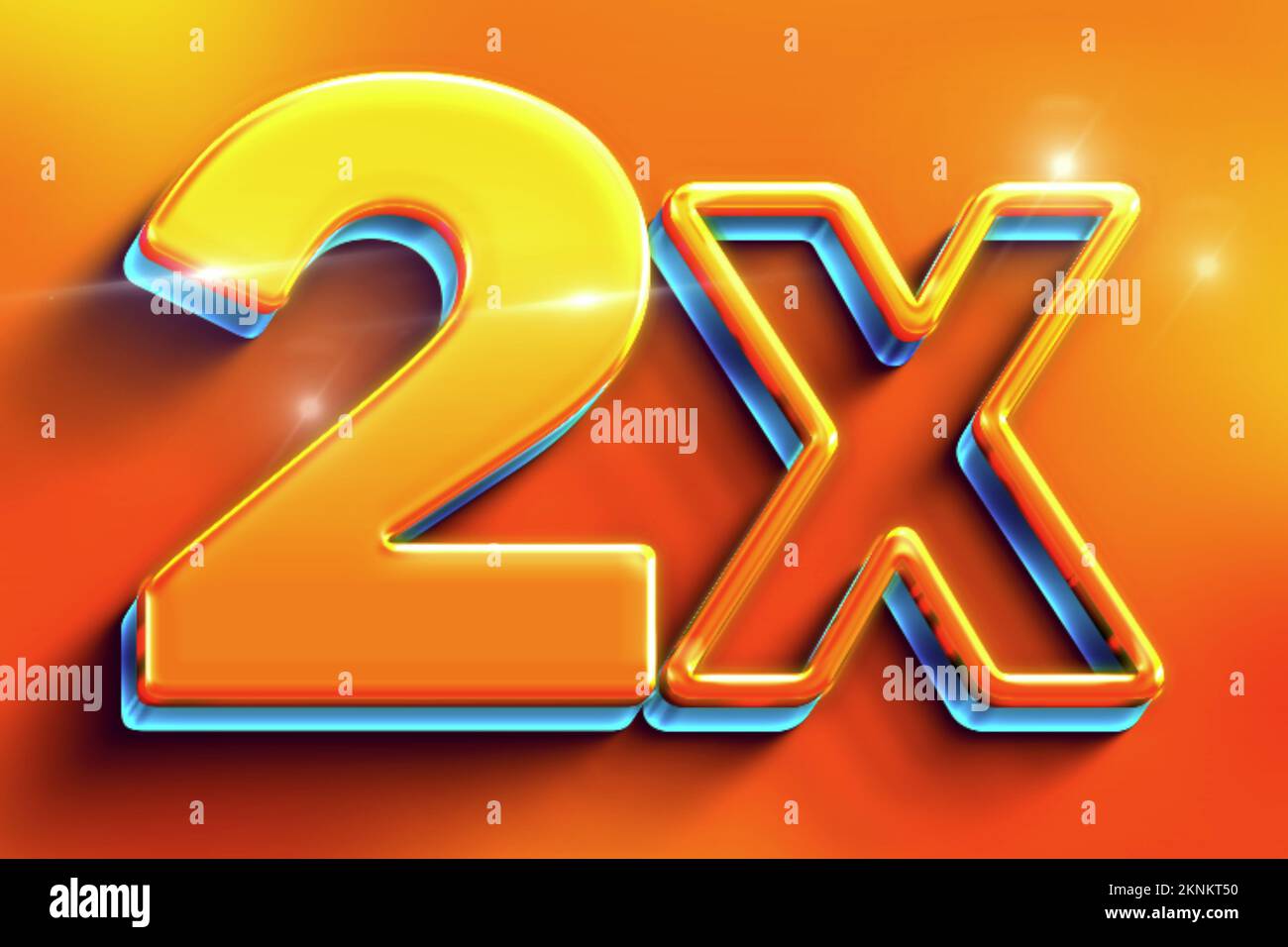 2x letter isolated on a collared background Stock Photo - Alamy