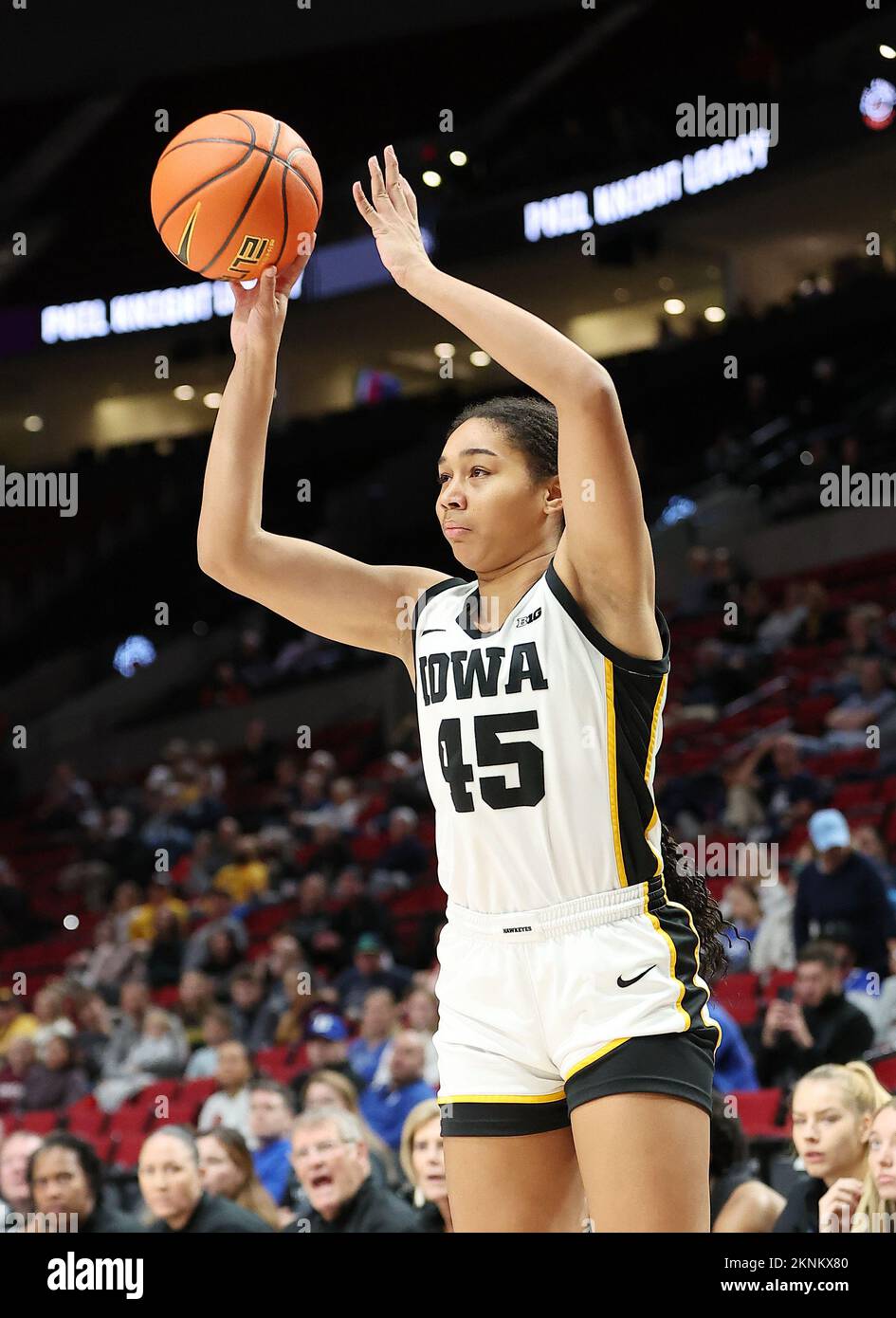 November 27, 2022: Iowa Hawkeyes forward Hannah Stuelke (45) during the ...