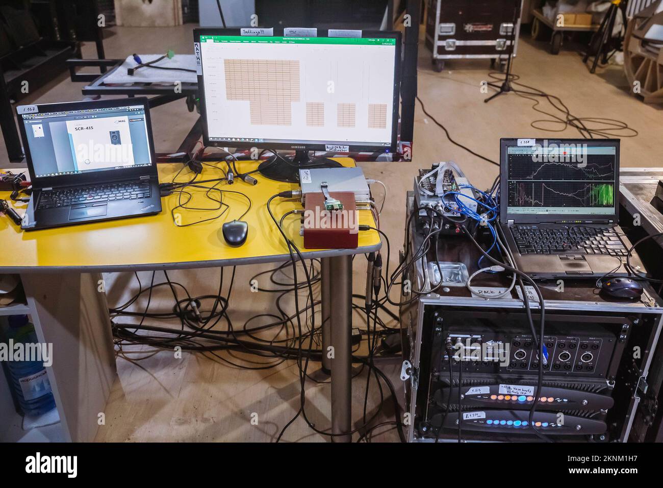 Equipment for testing acoustic systems at the factory Stock Photo - Alamy