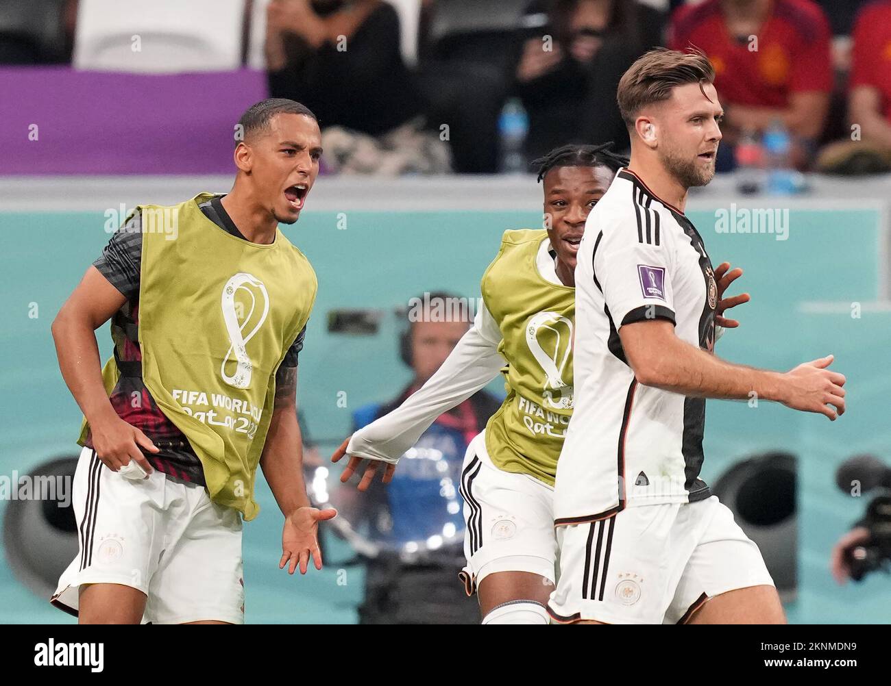Germany's Niclas Fullkrug (right) celebrates scoring their side's first ...