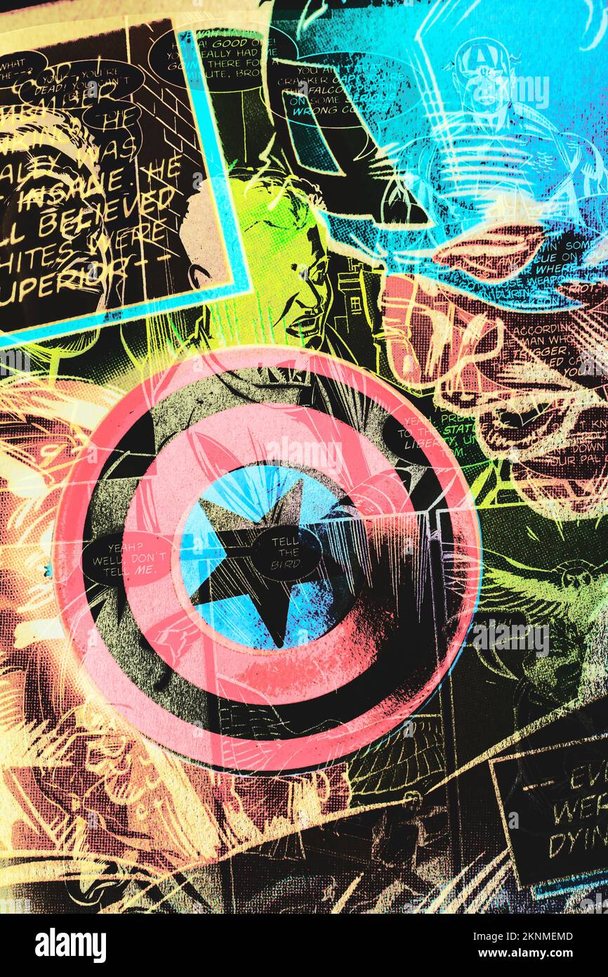 Captain america superhero comic book hi-res stock photography and ...