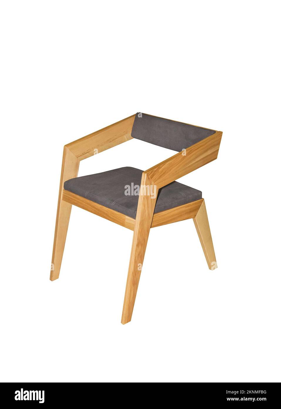 wooden chair at 45 degrees on white background. Interior element Stock ...