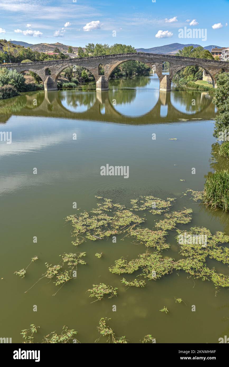 Puente la Reina, Spain - 31 Aug, 2022: Arches of the roman Puente la ...