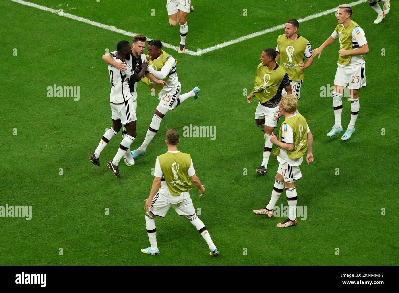 Germany’s Niclas Fullkrug celebrates with teammates after scoring their ...