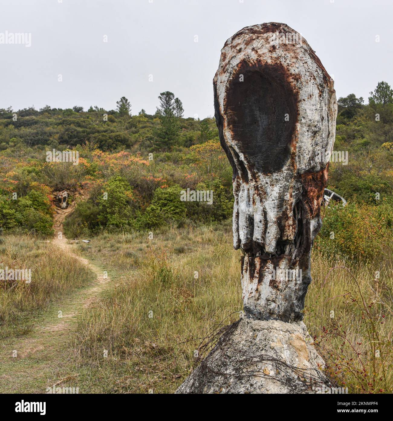 Estella, Spain - 30 Oct 2022: Parque de los Desvelados, an open air art ...