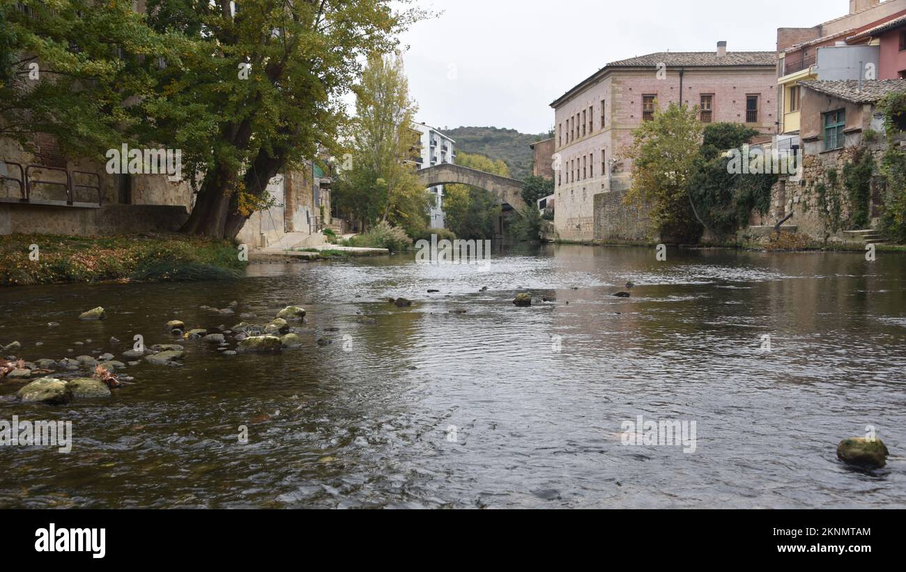 Estella, Spain - 30 Oct, 2022: The picturesque medieval town of Estella ...