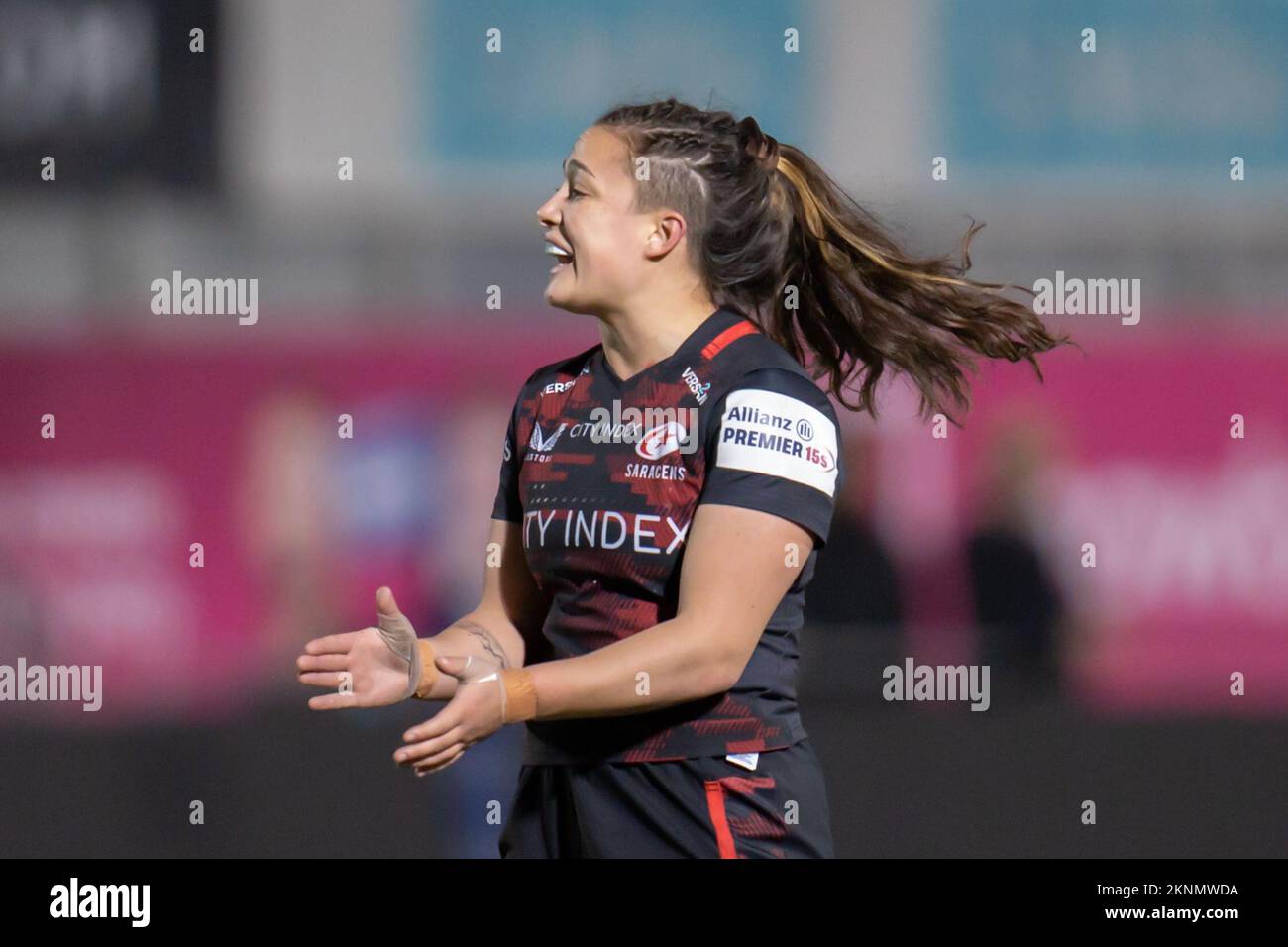 Isla Alejandro #15 of Saracens Women during the Women's Allianz Premier ...