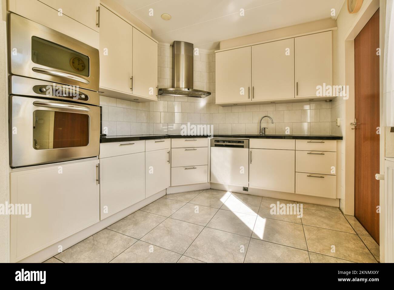 Modern minimalist style interior design of studio apartment with open ...