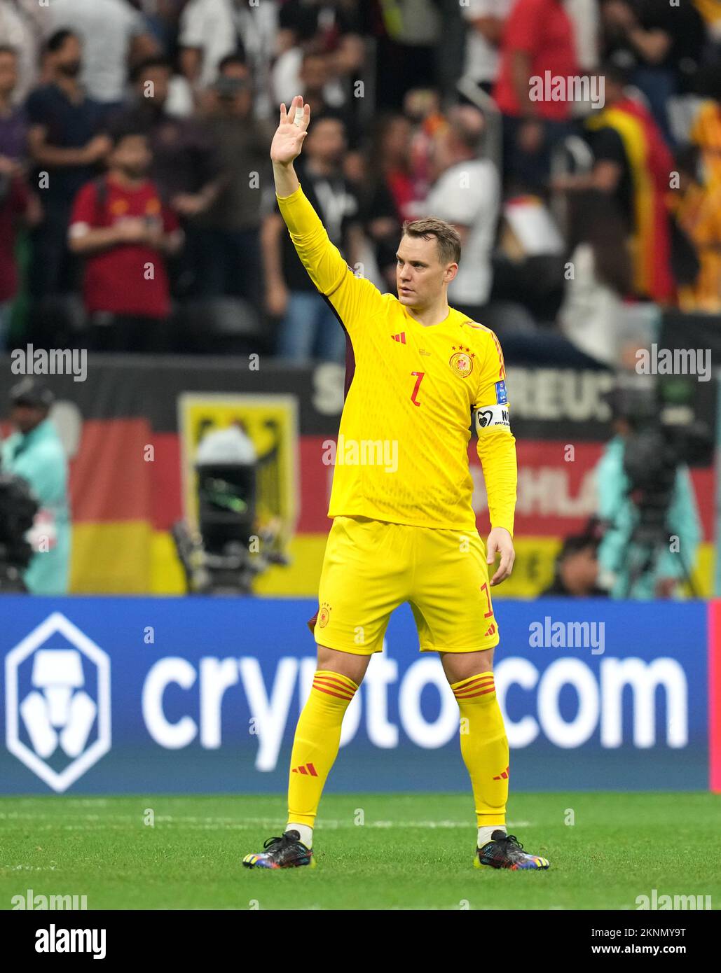 Germany goalkeeper Manuel Neuer salutes the fans following during the ...
