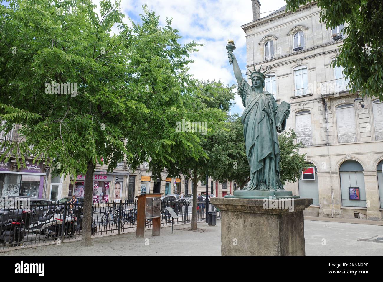 Bordeaux, France - 26 July, 2022: Statue of Liberty replica in Place ...