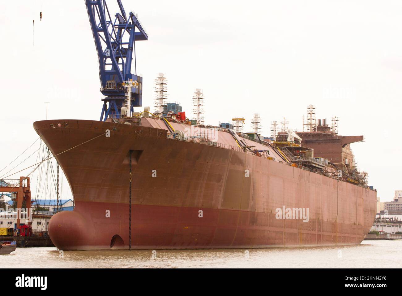 Close-up of a ship in a dry dock, Huangpu river, Shanghai, China Stock ...
