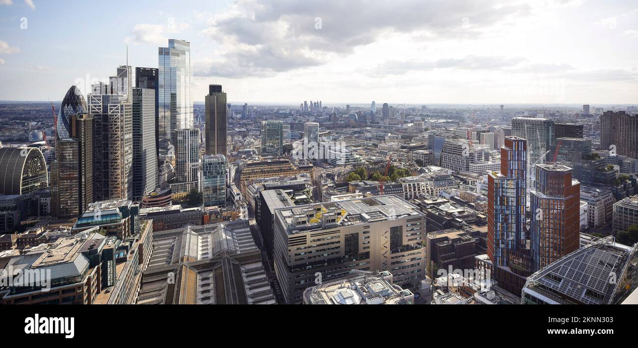 Contextual skyline view. One Crown Place, London, United Kingdom ...