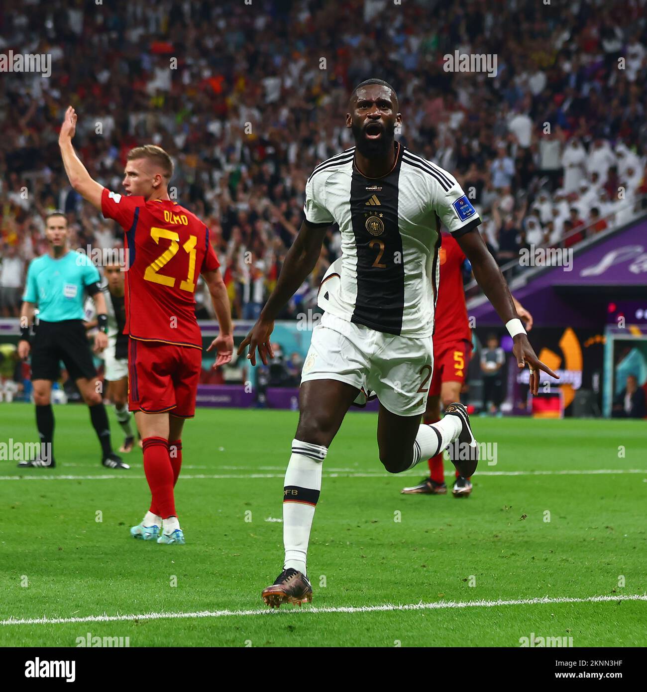 Doha, Qatar. 27th Nov, 2022. Antonio Rudiger of Germany celebrates a ...