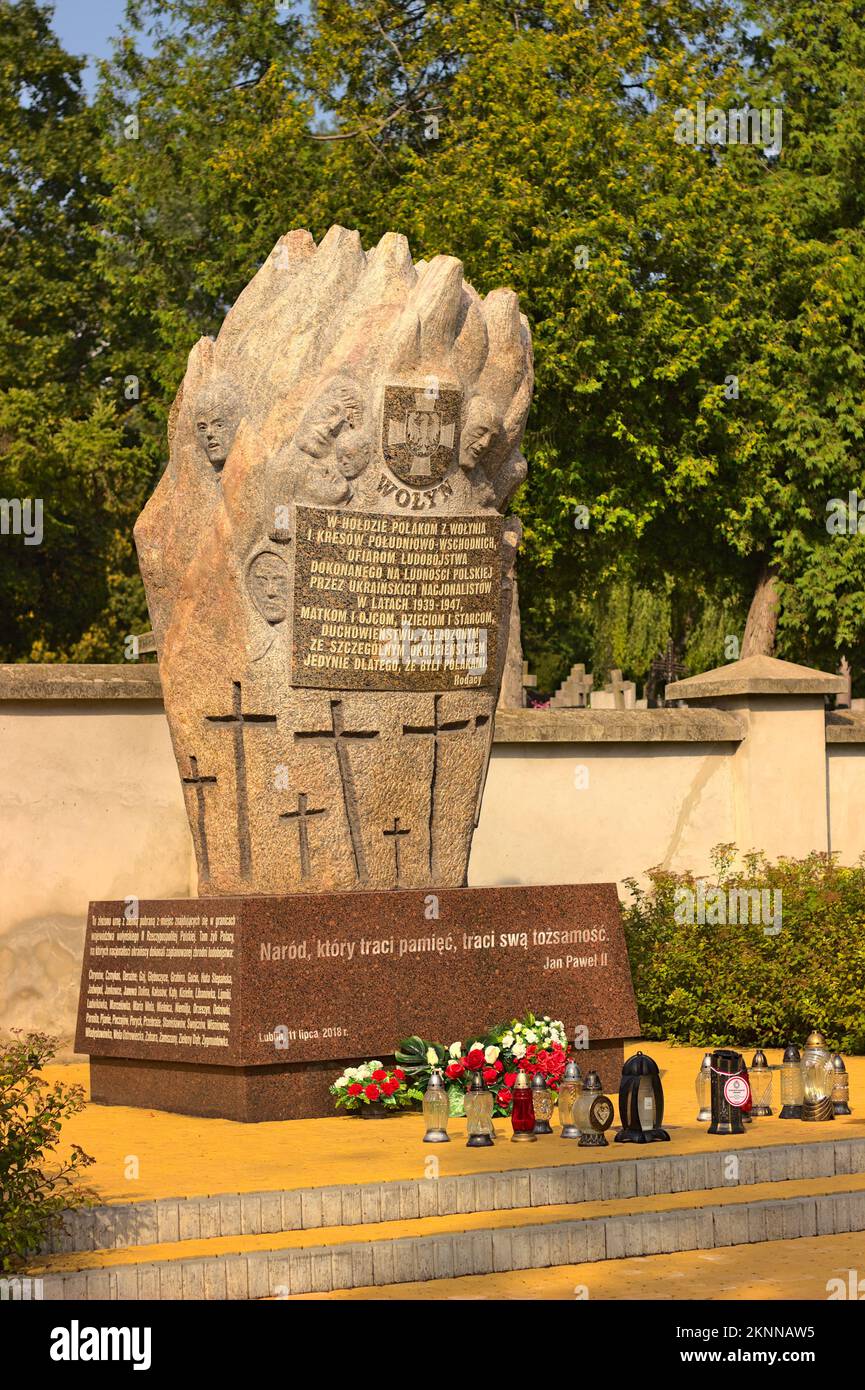 A vertical shot of a Monument to the Victims of Volhynia Stock Photo ...