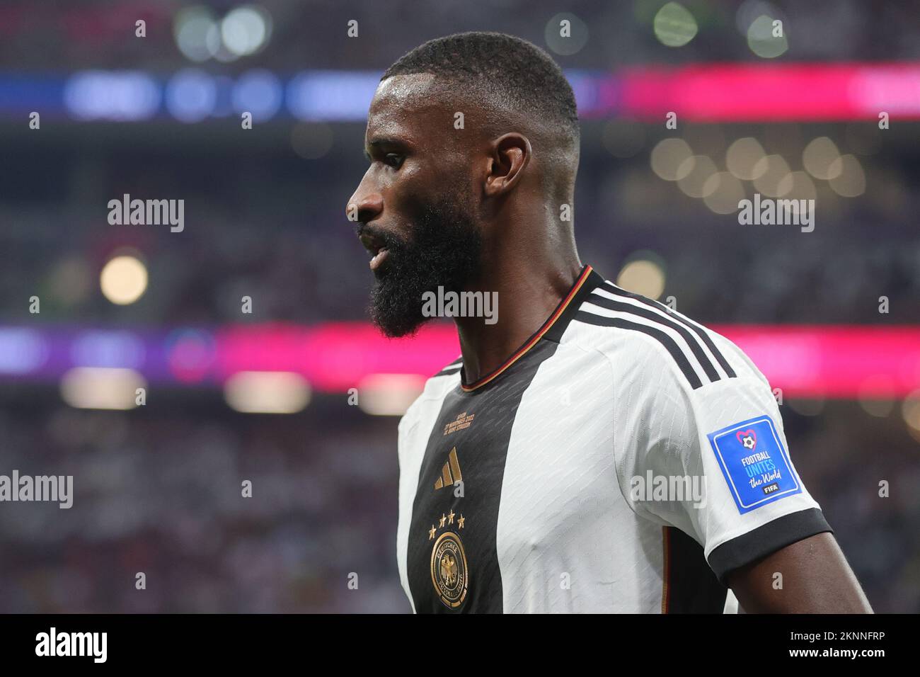 Al Khor, Qatar. 27th Nov, 2022. Antonio Rudiger of Germany looks on ...