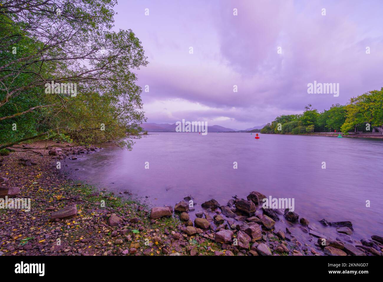 Sunrise view of Loch Lomond, in Balloch, Scotland, UK Stock Photo - Alamy