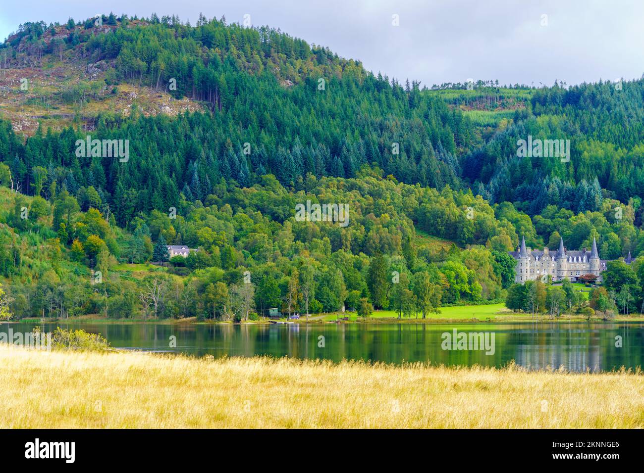 View of the Tigh Mor castle, and of Loch Achray, in Loch Lomond and the ...
