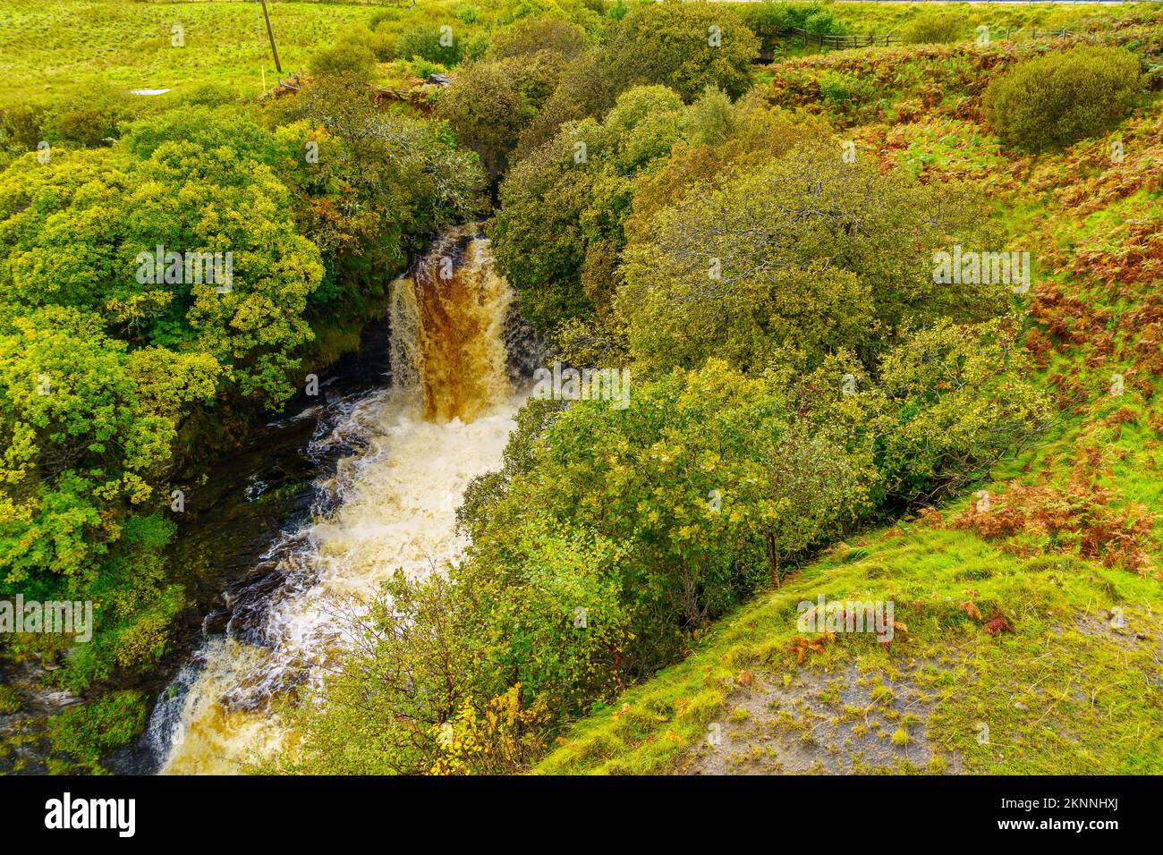 View of landscape and the Lealt Falls, in the Isle of Skye, Inner Hebrides, Scotland, UK Stock ...