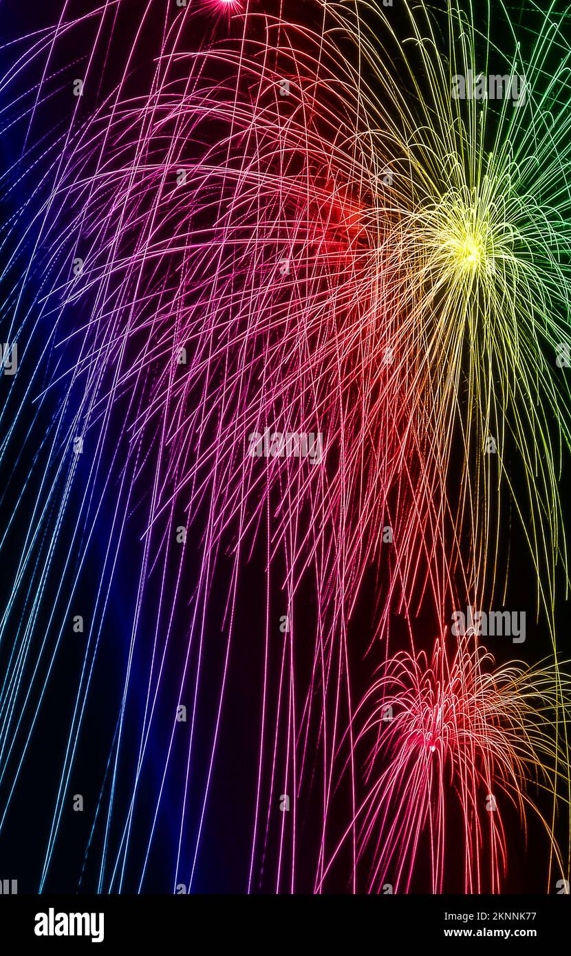 Bright fireworks bursting in hi-res stock photography and images - Alamy