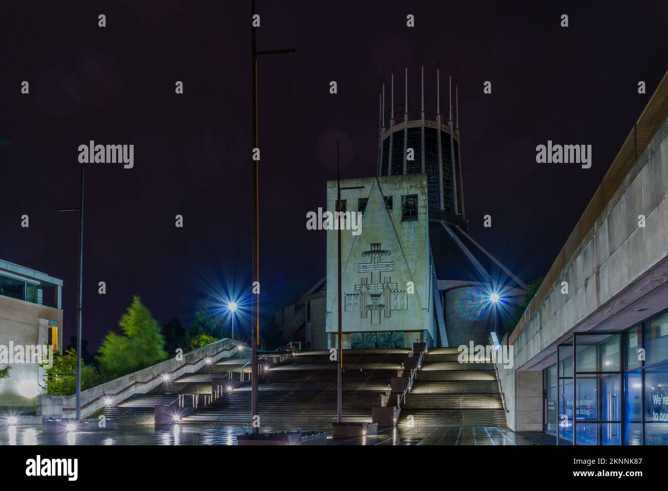 Night view of the Metropolitan Cathedral of Christ the King, in ...