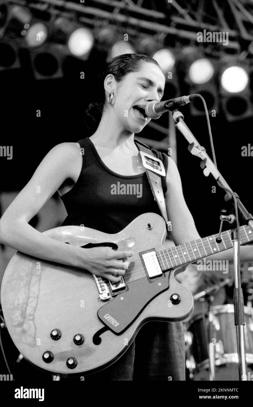 Polly Jean PJ Harvey at Tamaris Rock Festival, 1992 Stock Photo - Alamy