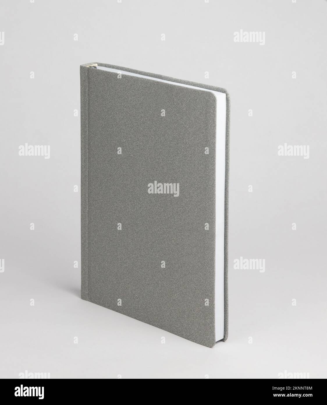 Gray silver office diary isolated on white background Stock Photo - Alamy