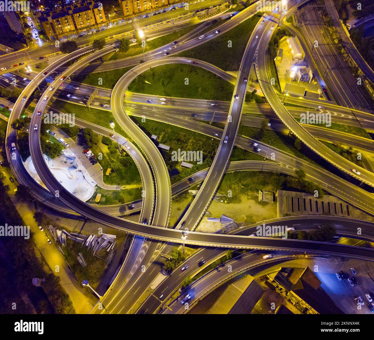 Highway road at night Stock Photo - Alamy