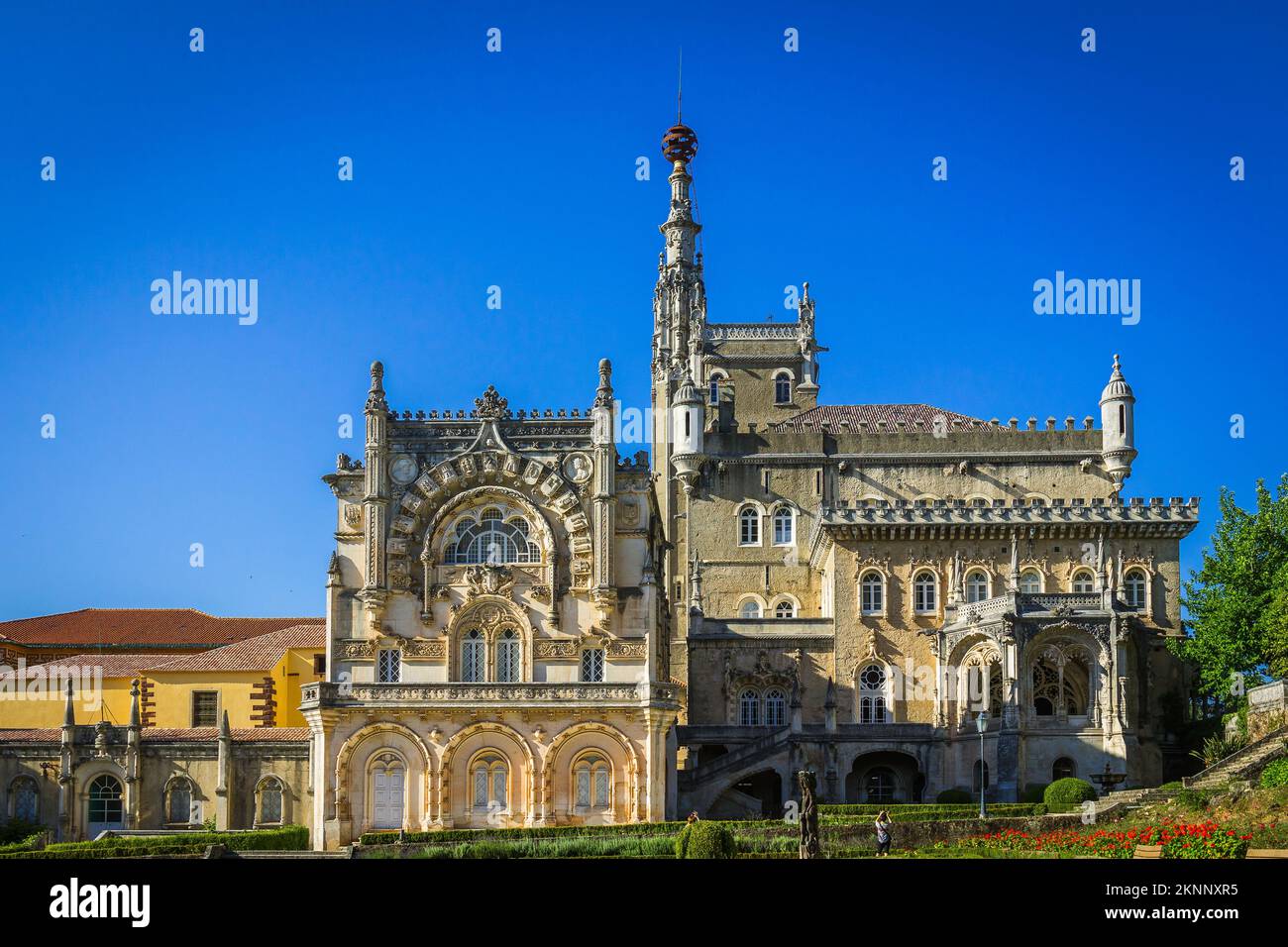 A gothic palace-like building under clear cloudless sky Stock Photo - Alamy