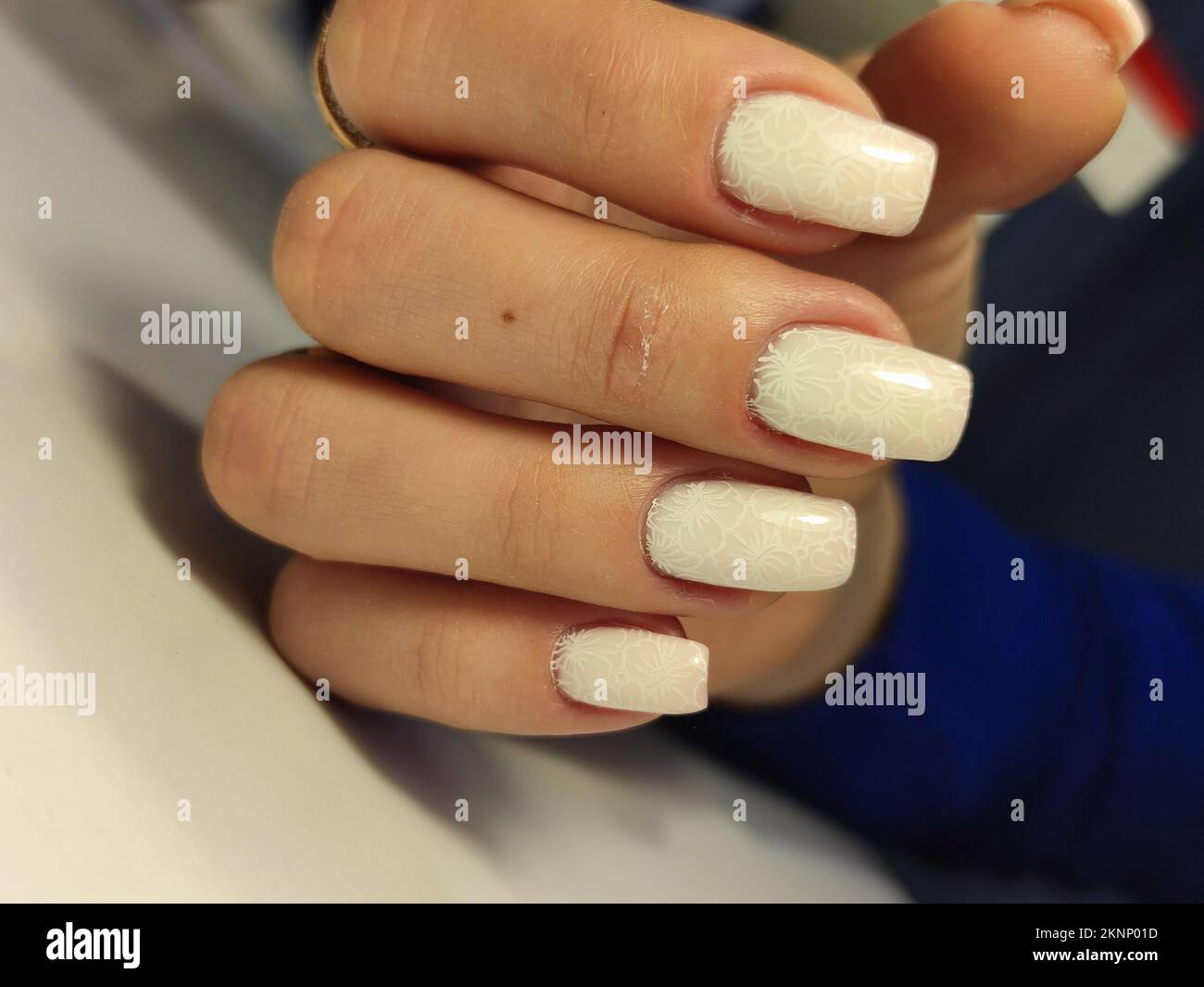 Amazing natural nails. Women's hands with clean manicure. Gel polish ...