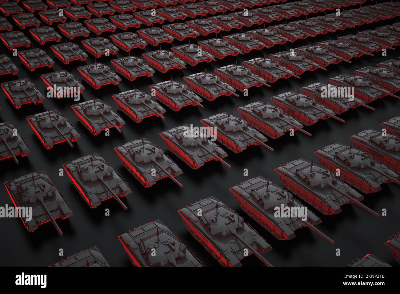background with many military tanks. 3d rendering Stock Photo - Alamy