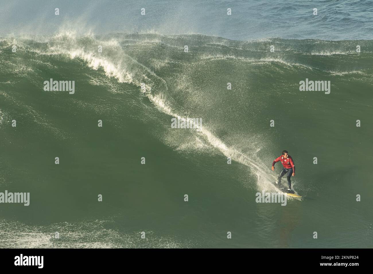 Tow-in Surf or Big Wave Surf at Praia do Norte, Nazaré, Portugal Stock ...