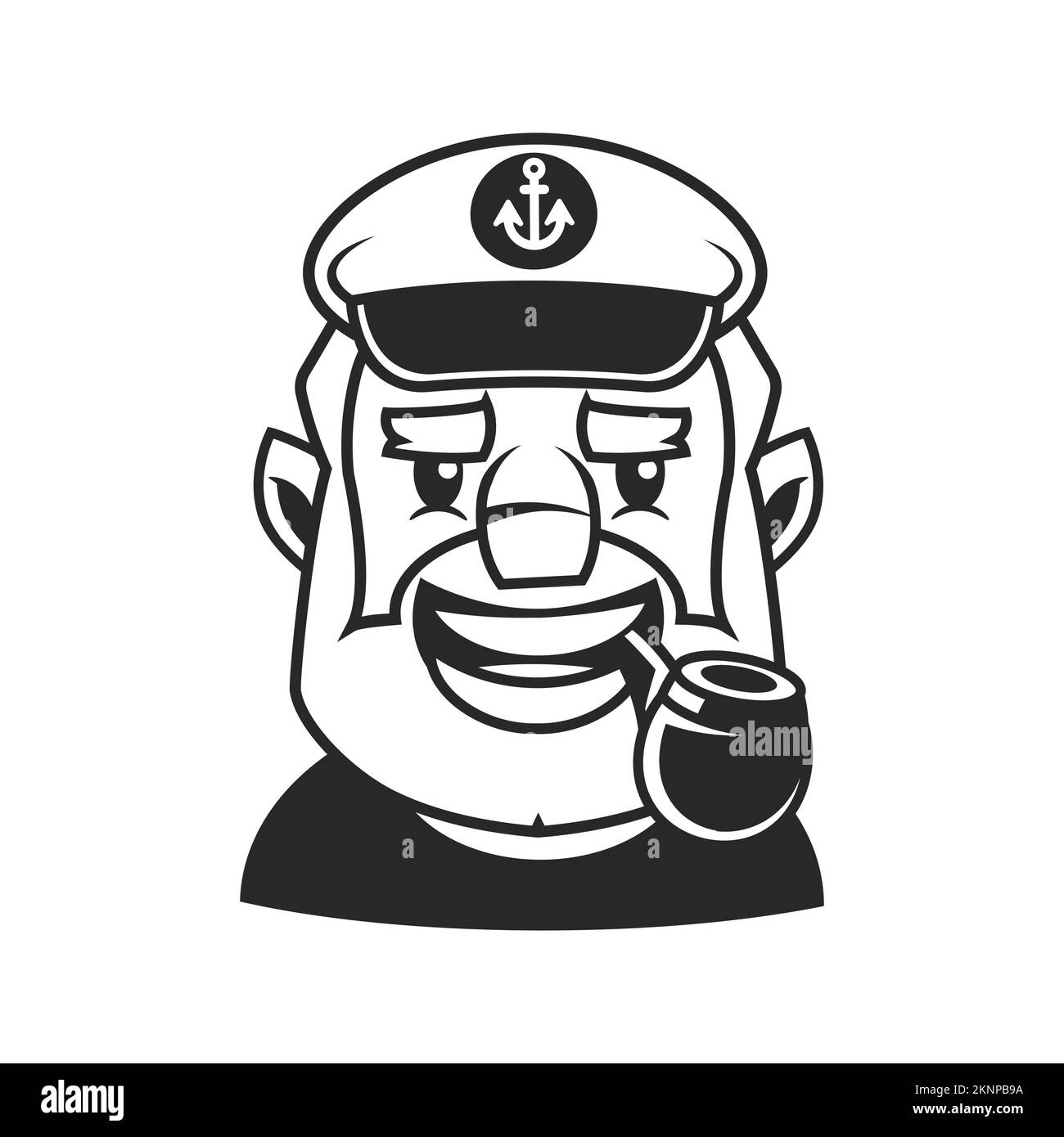 Captain logo or sailor tattoo element. Vector illustration Stock Photo ...