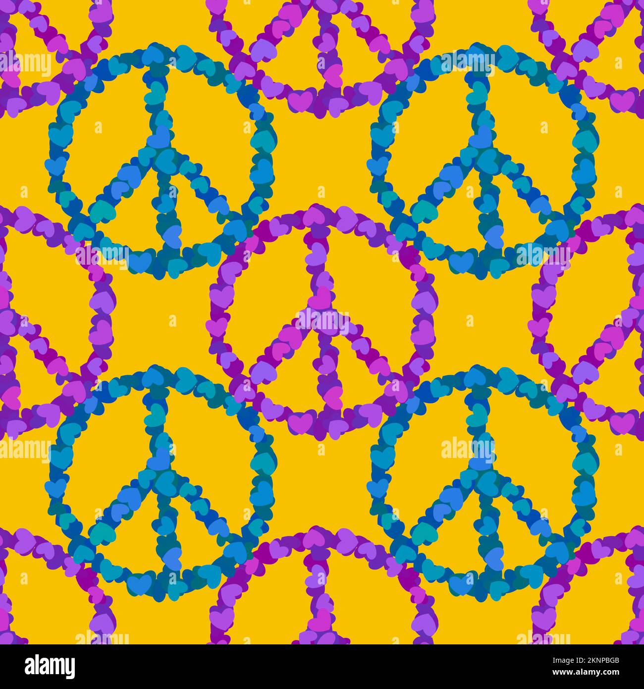 Valentines hearts seamless peace sign pattern for wrapping paper and ...