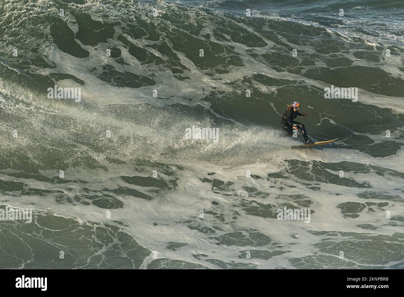 Tow-in Surf or Big Wave Surf at Praia do Norte, Nazaré, Portugal Stock ...