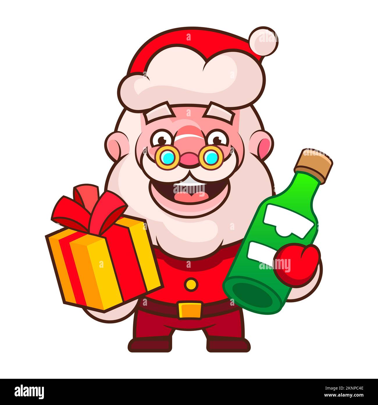Santa Claus Minimal Color Flat Line Stroke Icon Pictogram Symbol ...