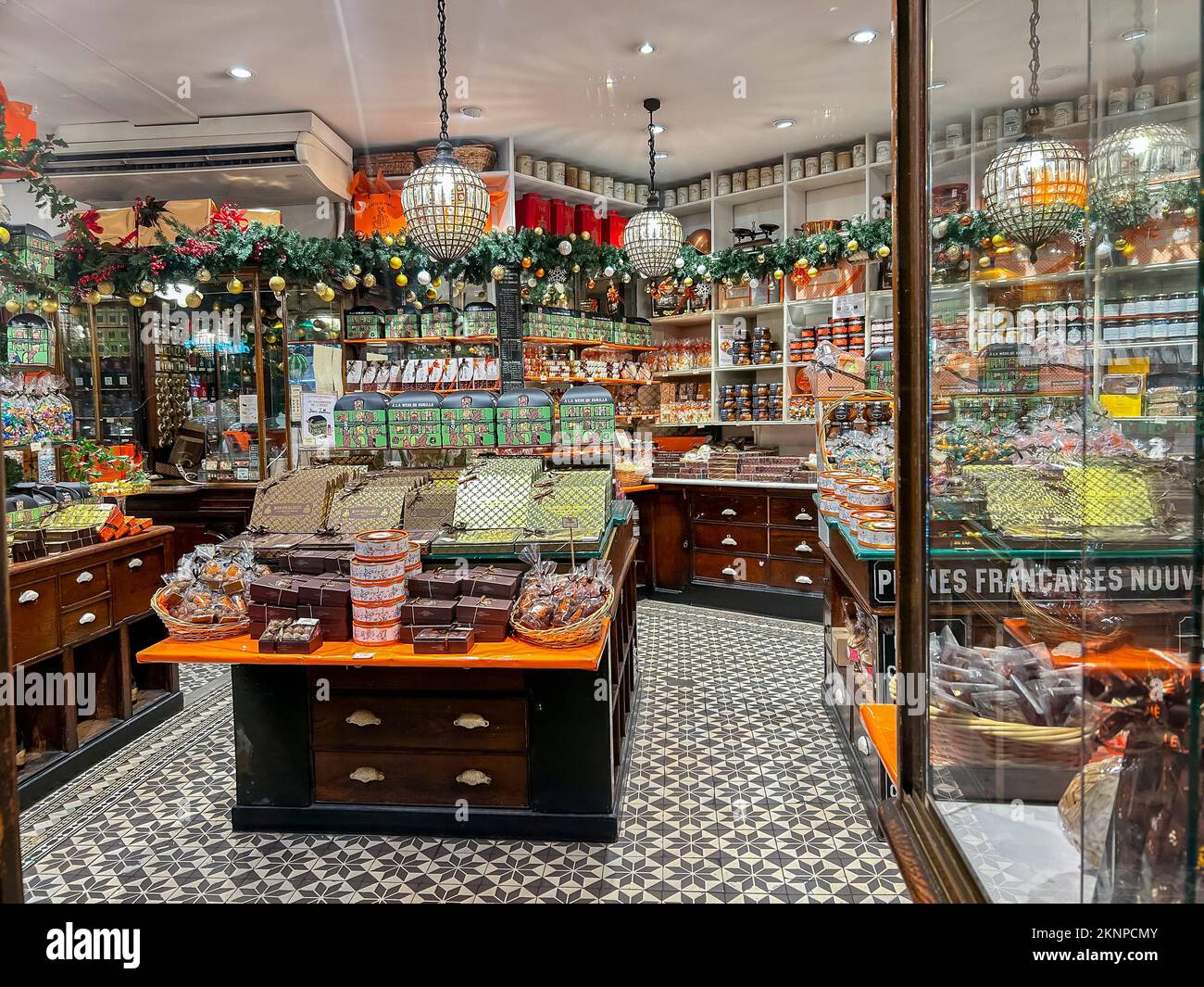 Paris, France, View inside Traditional French Chocolatier Food Store "A ...