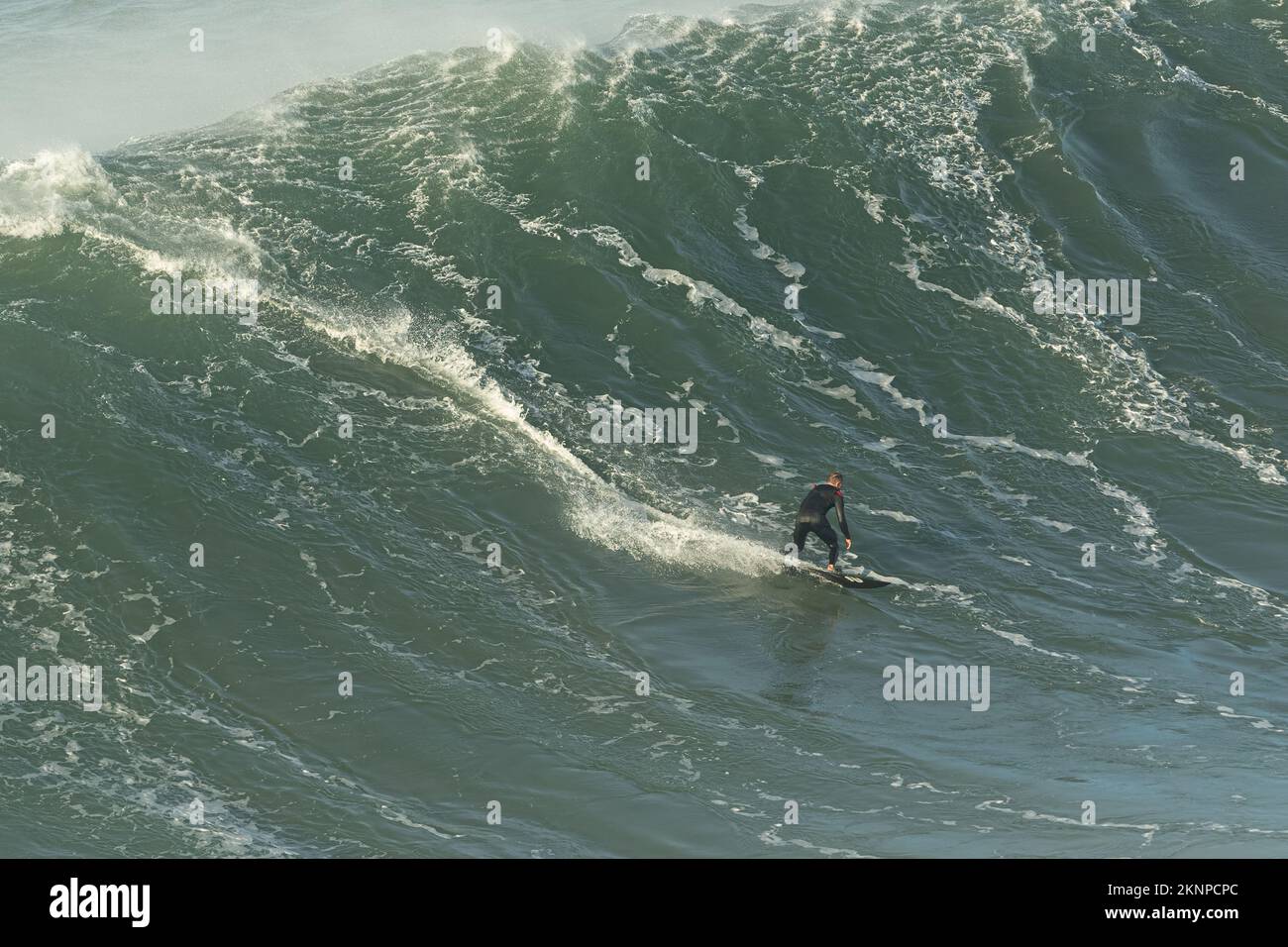 Tow-in Surf or Big Wave Surf at Praia do Norte, Nazaré, Portugal Stock ...