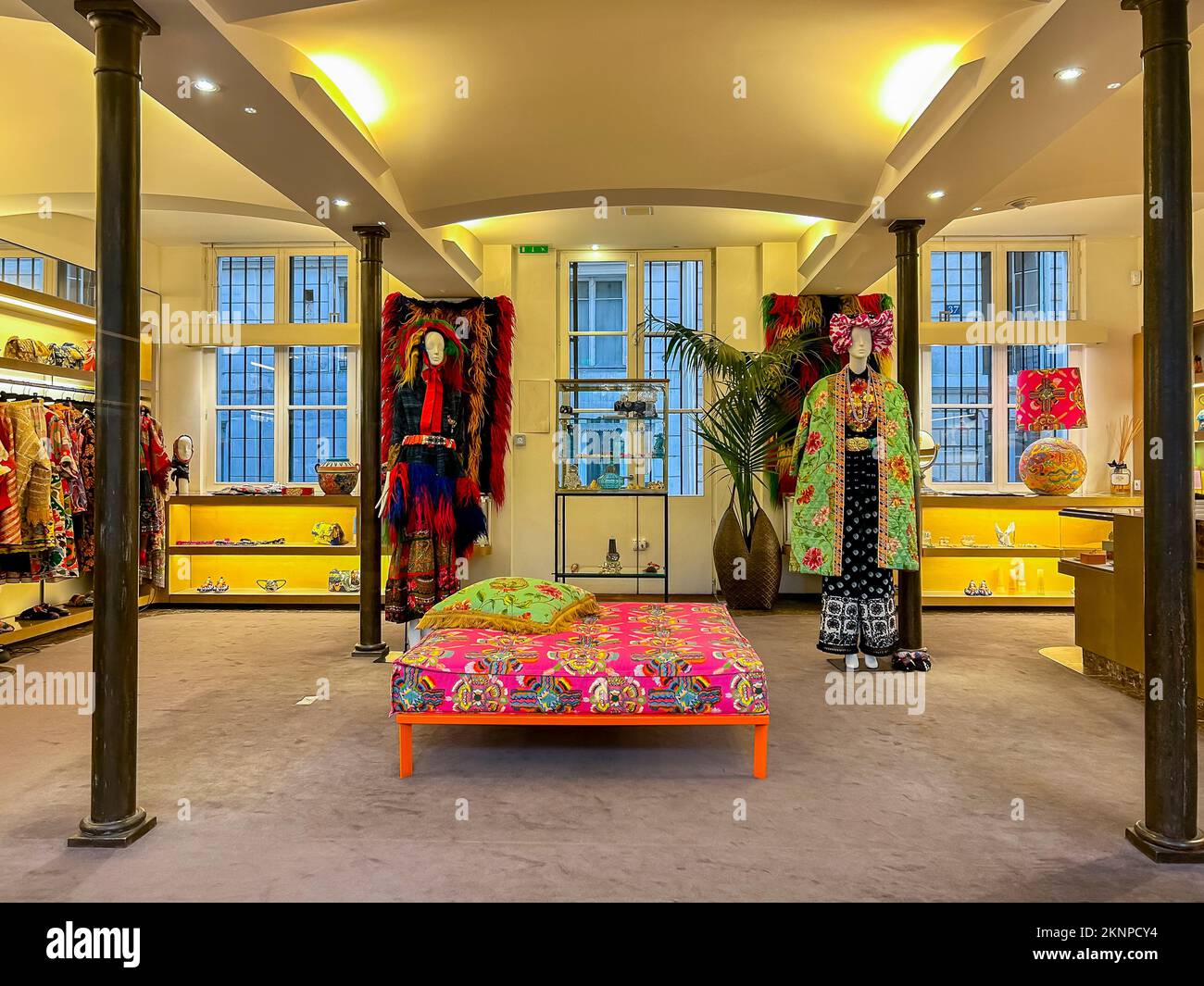 Paris, France, inside French Fashion Store Window Display, Women's ...
