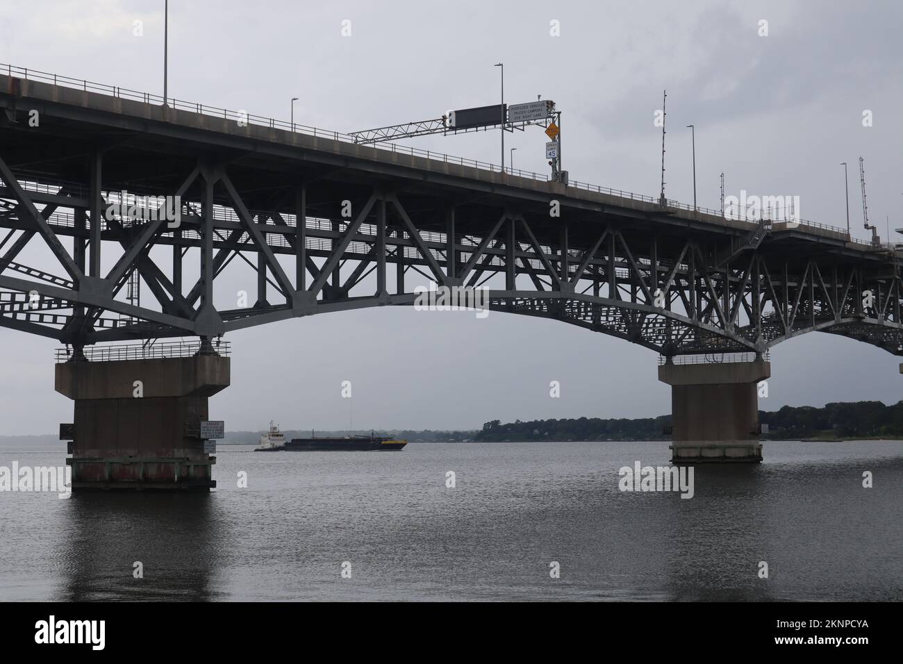 The Coleman Memorial Bridge across the York river in Virginia in a ...