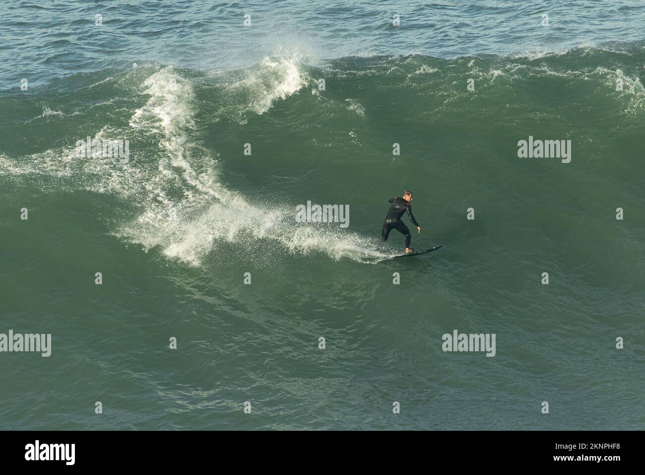 Tow-in Surf or Big Wave Surf at Praia do Norte, Nazaré, Portugal Stock ...