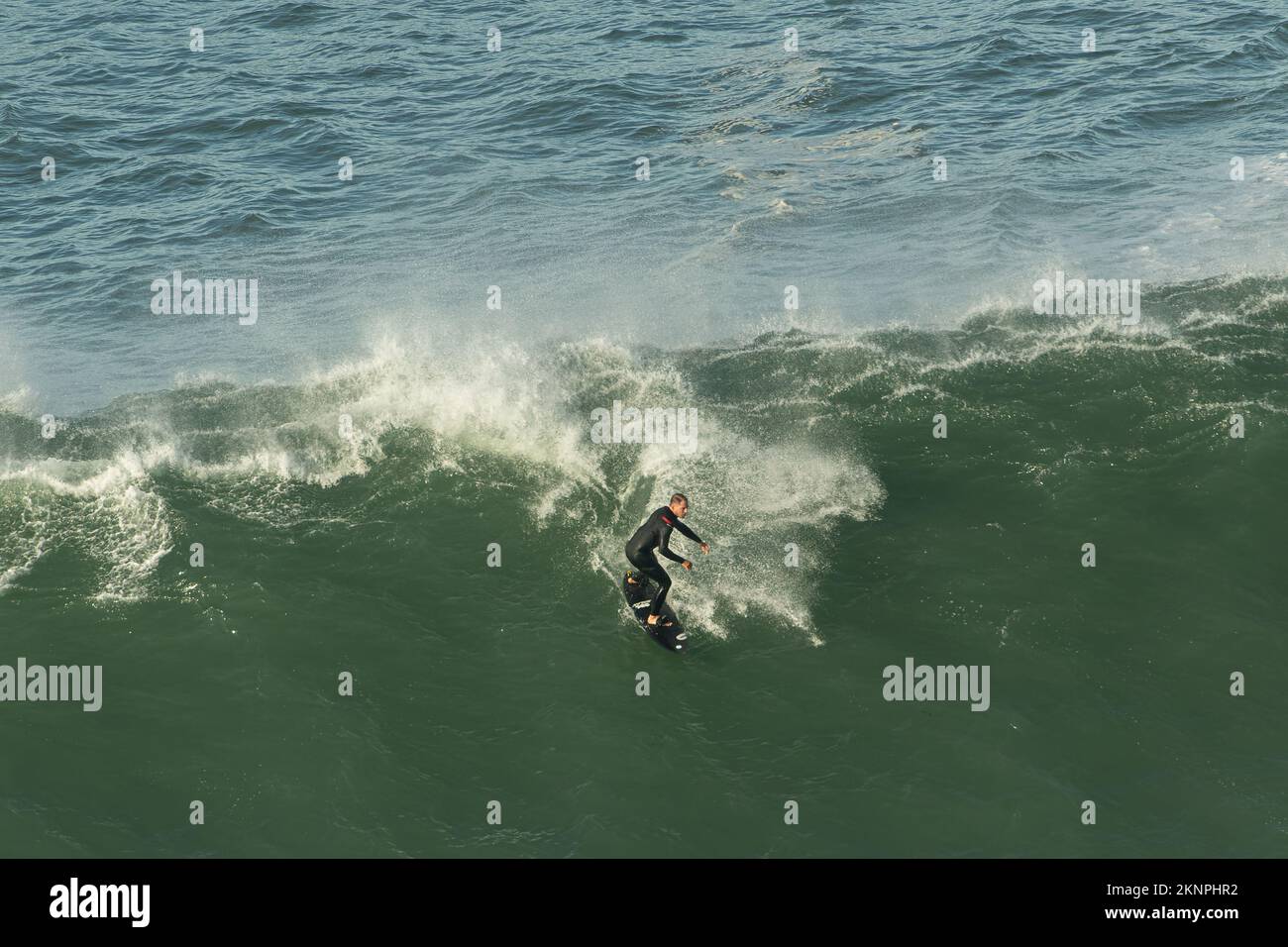 Tow-in Surf or Big Wave Surf at Praia do Norte, Nazaré, Portugal Stock ...